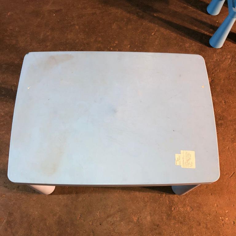IKEA MAMMUT Blue Colour Kids Table with Chair / IKEA MAMMUT Meja Kanak ...