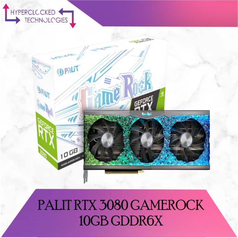 [INSTOCK] PALIT RTX 3080 GAMEROCK 10GB GDDR6X 320B 3-DP / HDMI LHR GAMING MINING GPU GRAPHICS ...