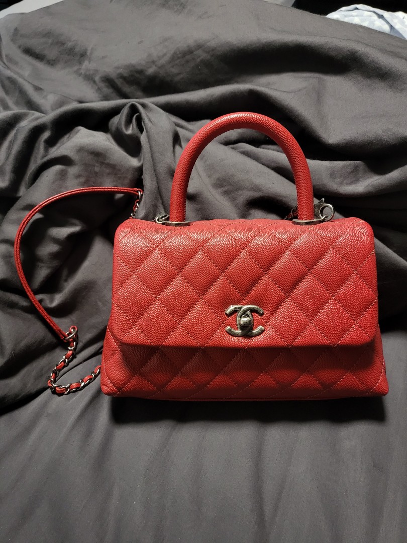 LNIB Chanel Coco Red Mini 9.5 inch, Luxury, Bags & Wallets on Carousell