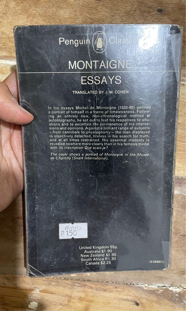Montaigne: Essays by Michel de Montaigne (Penguin Classics) vintage ...