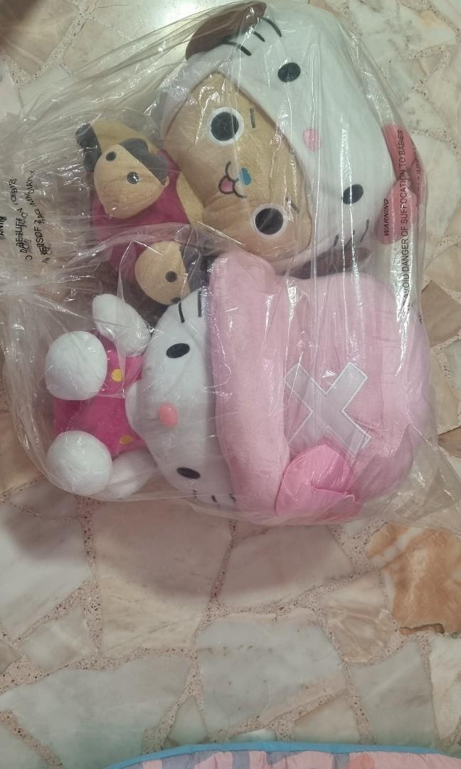 One Piece Chopper and Hello Kitty exchange hat plush tou, Babies & Kids ...