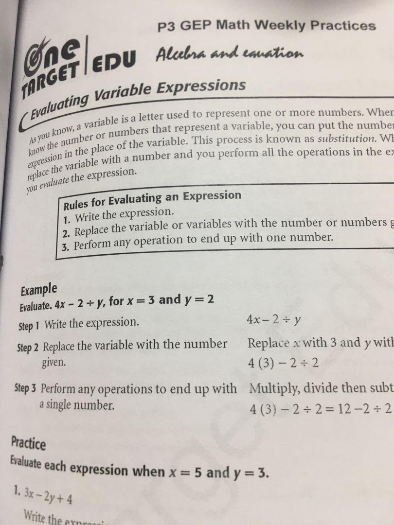 OTE P3 GEP English Math One Target Education / Eng GA Math GA / general ...