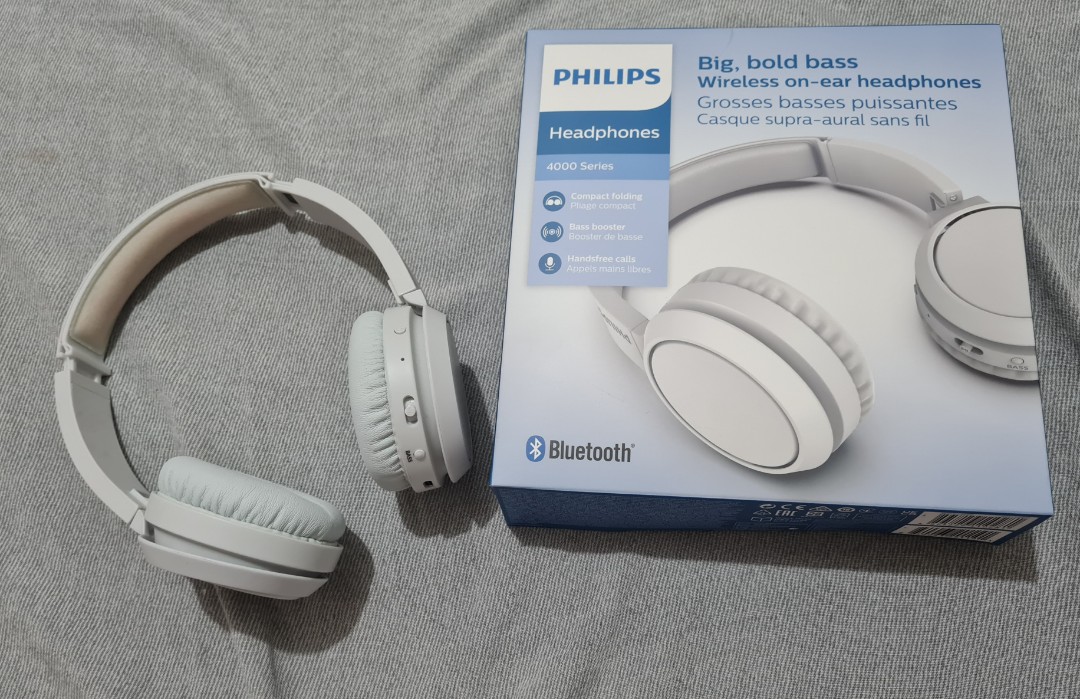 Philips H4205 Wireless Bluetooth On-Ear Headphones with Mic, Audio ...