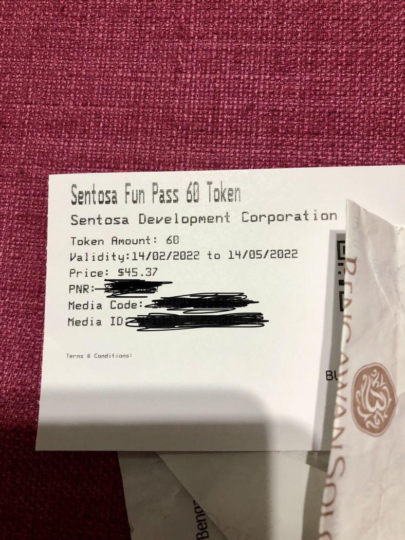 Sentosa Fun Pass Token with 60 tokens For Sale, Tickets & Vouchers ...