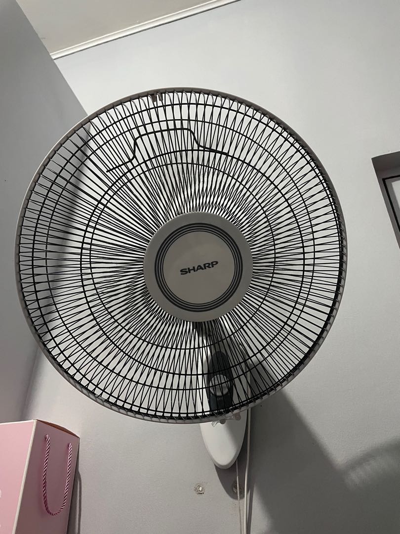 Sharp Wall Fan (White/Gray), Furniture & Home Living, Lighting & Fans ...