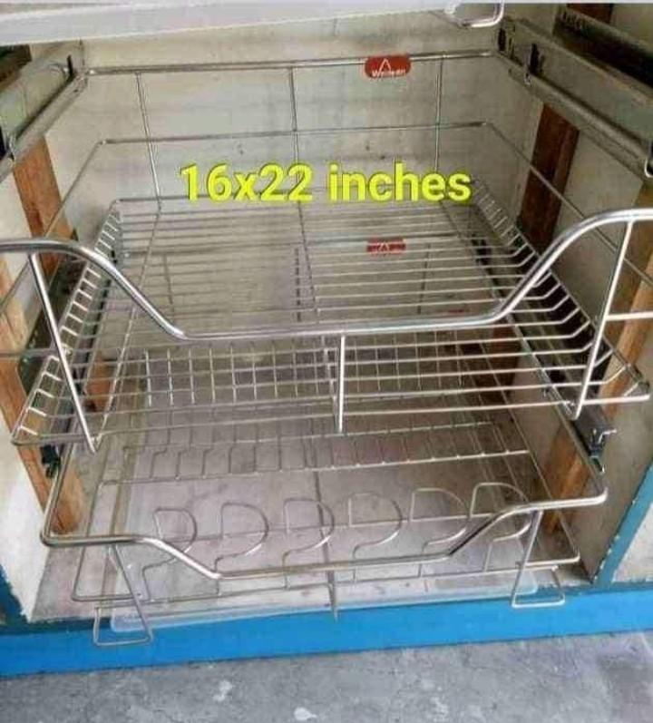 SUS304 STAINLESS FULL OUT BASKET, Furniture & Home Living, Bathroom ...