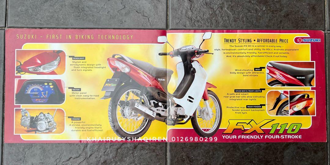Suzuki FX110 Original Brochure, Hobbies & Toys, Collectibles & Memorabilia, Vintage Collectibles ...