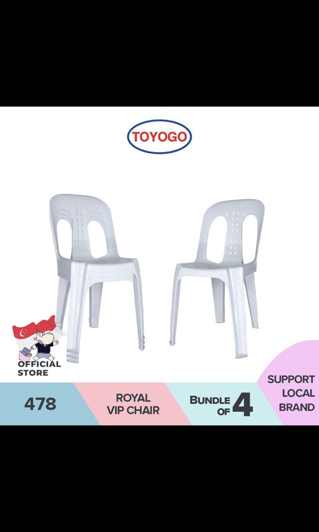 Toyogo Plastic Chairs (Grey), Furniture & Home Living, Furniture ...