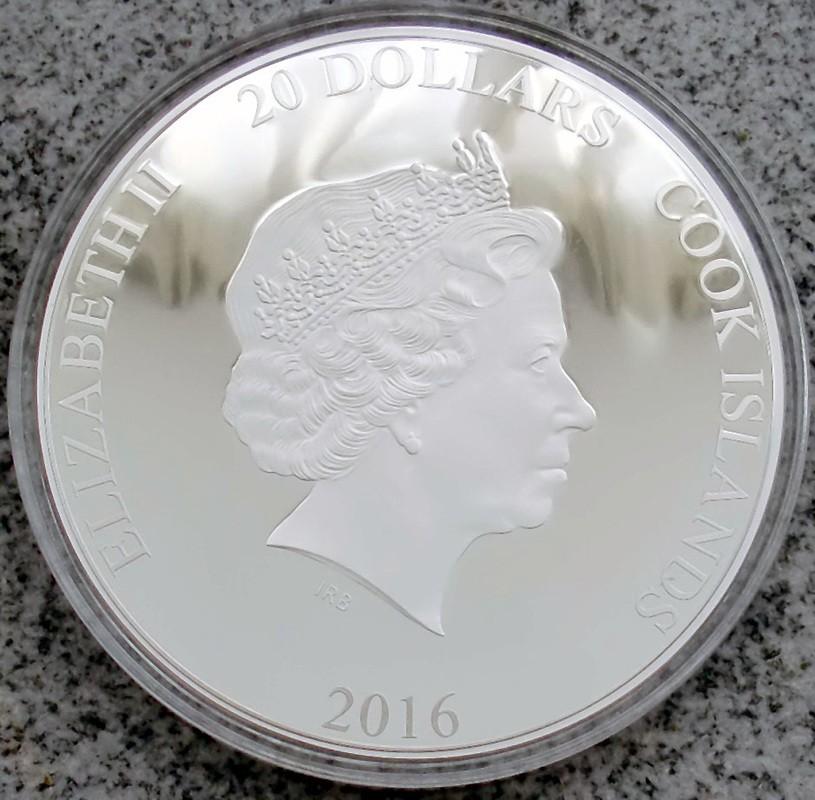 2016 Cook Islands Queen Elizabeth II 90th Birthday - 100 mm 3 oz Silver ...