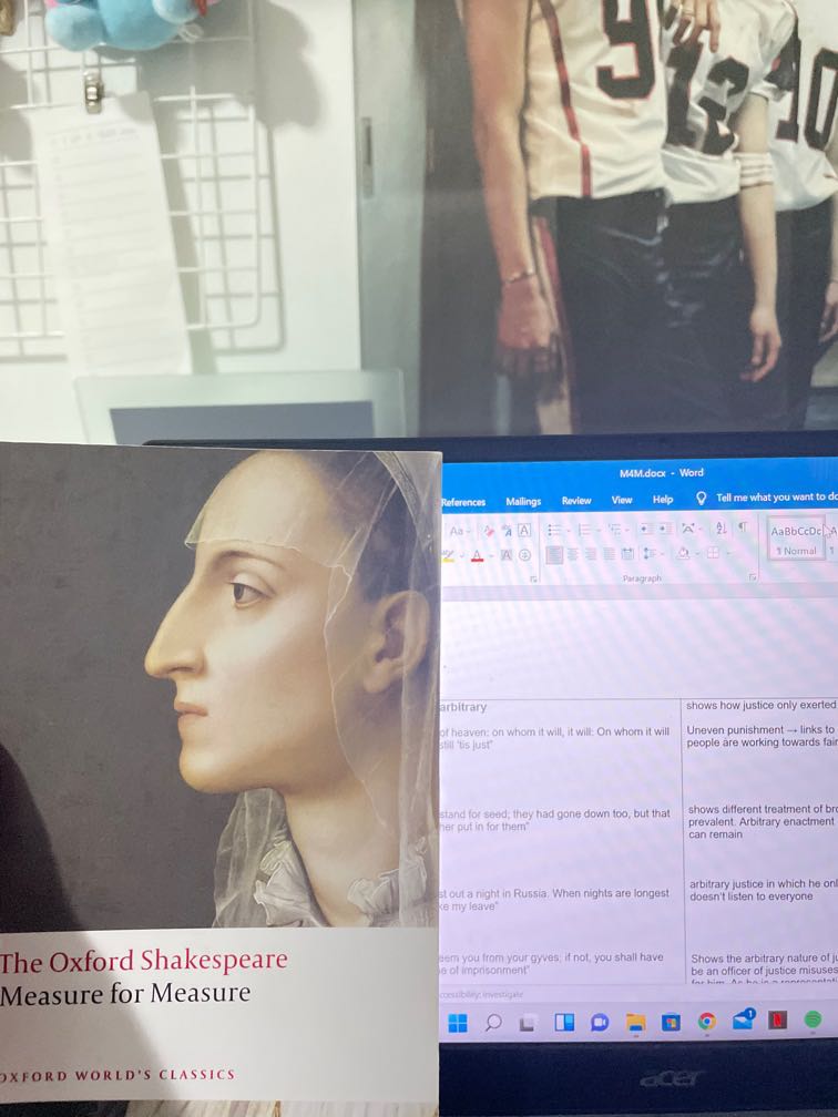 A LEVEL NOTES LITERATURE MEASURE FOR MEASURE, Everything Else on Carousell