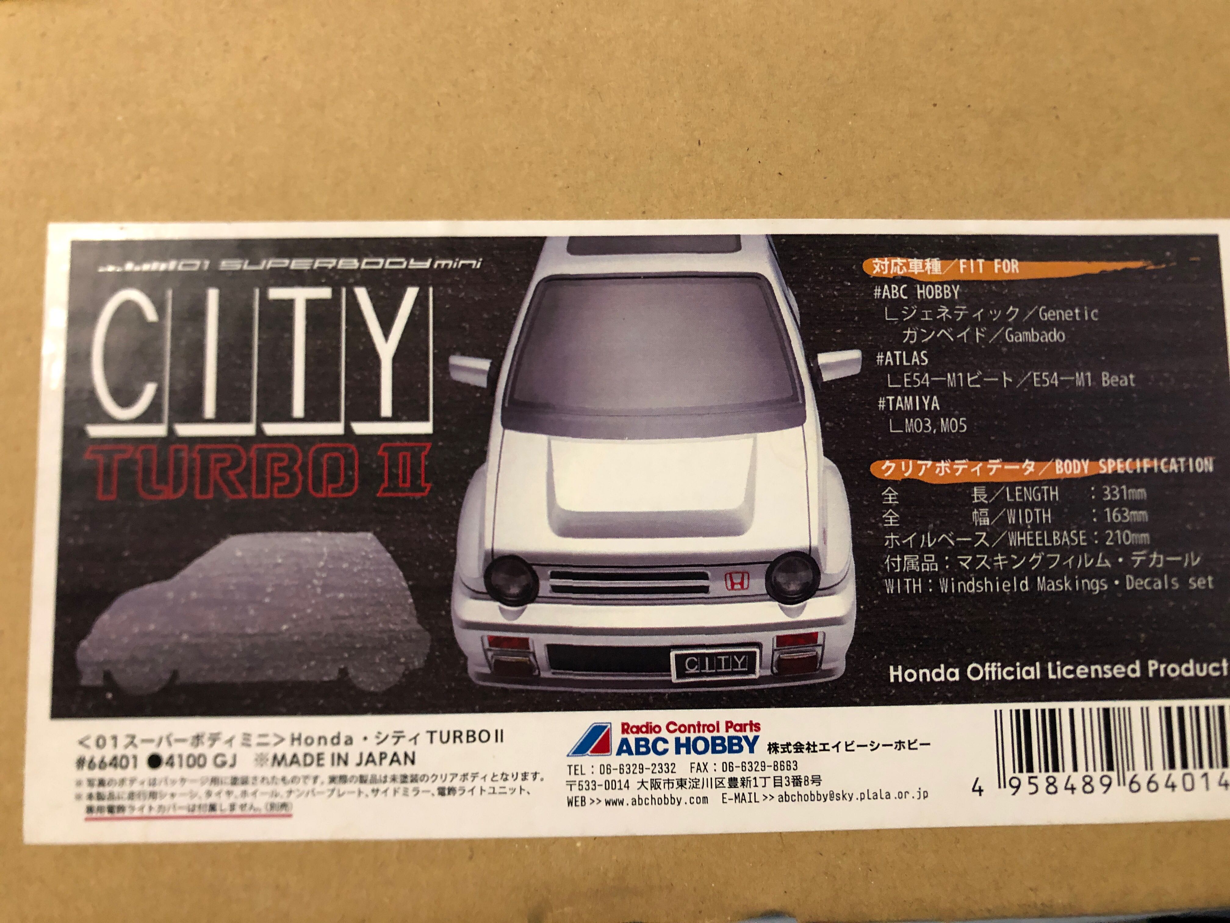 ABC Hobby RC 1/10 City Turbo body shell 車殼, 興趣及遊戲, 玩具 & 遊戲類 - Carousell