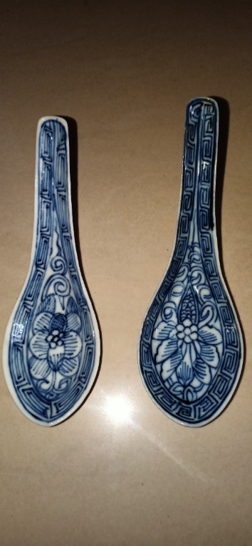 Antique Blue Batik Spoons Peranakan Straits Chinese Nonya, Furniture ...