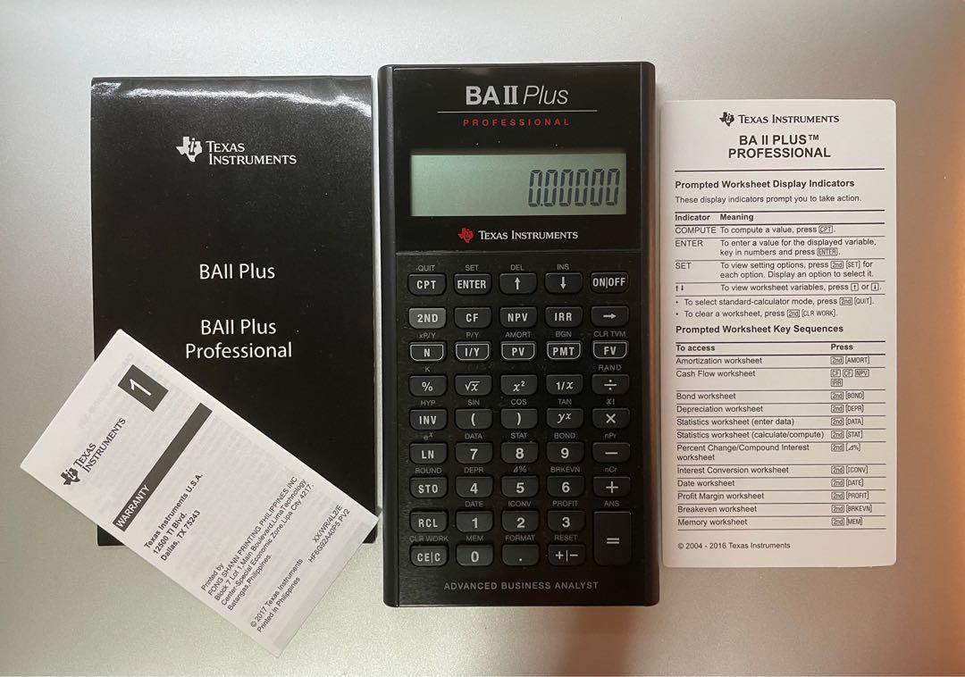 BA II Plus Professional Calculator, Computers & Tech, Office & Business ...