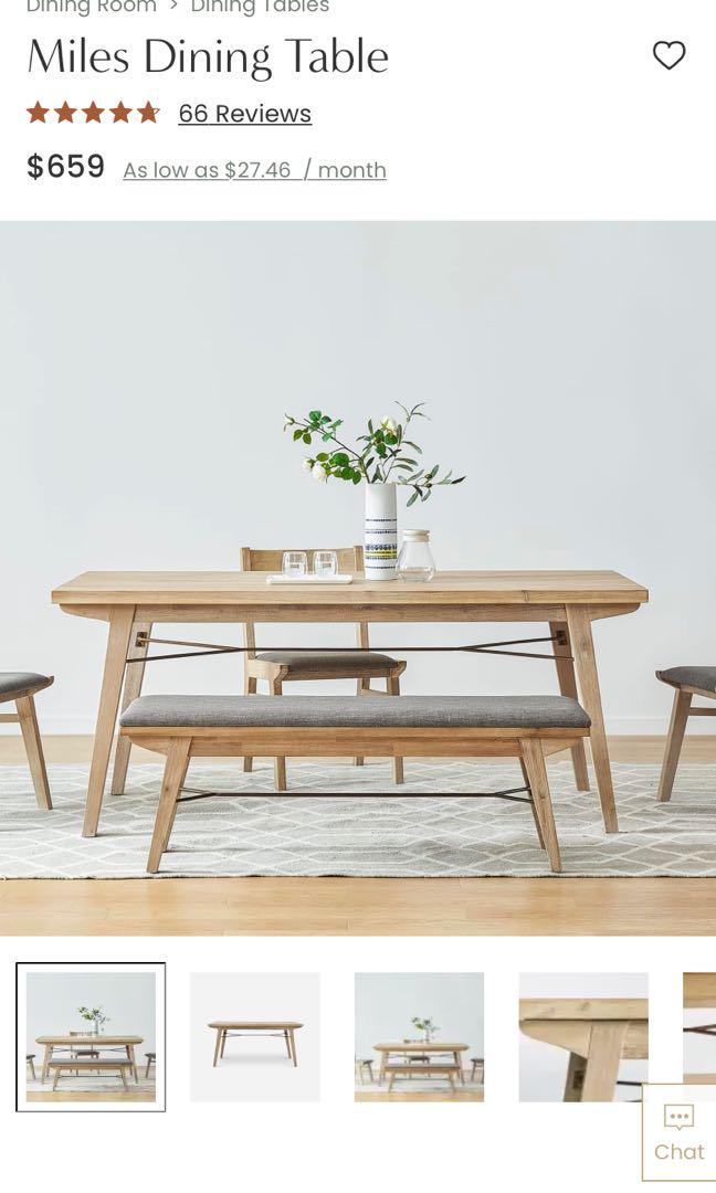 Castlery miles Dining Table 180m, Furniture & Home Living, Furniture, Tables & Sets on Carousell