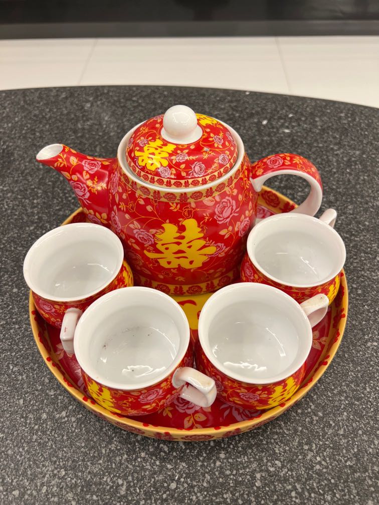 Chinese Tea Set for wedding Guo da Li tea ceremony , Furniture & Home ...