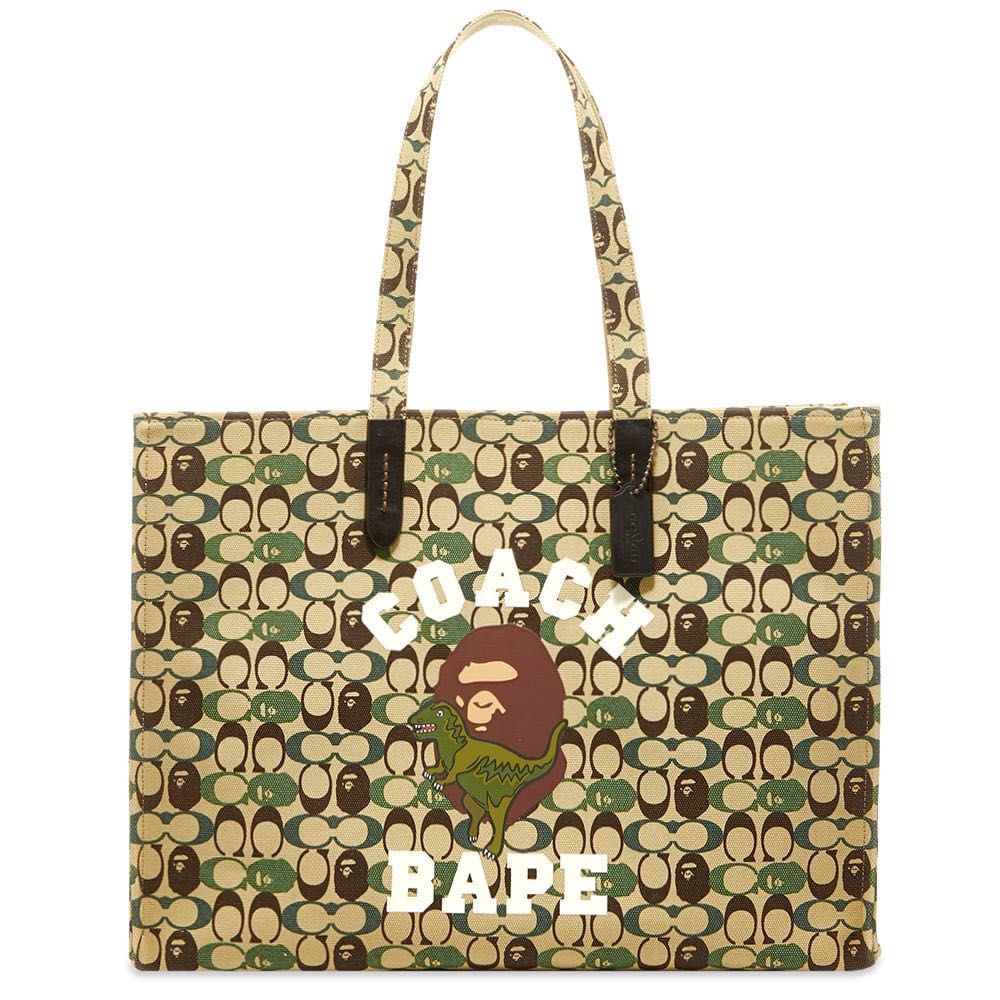 COACH BAPE A Bathing Ape X TOTE 47 IN SIGNATURE CANVAS WITH APE HEAD IN ...
