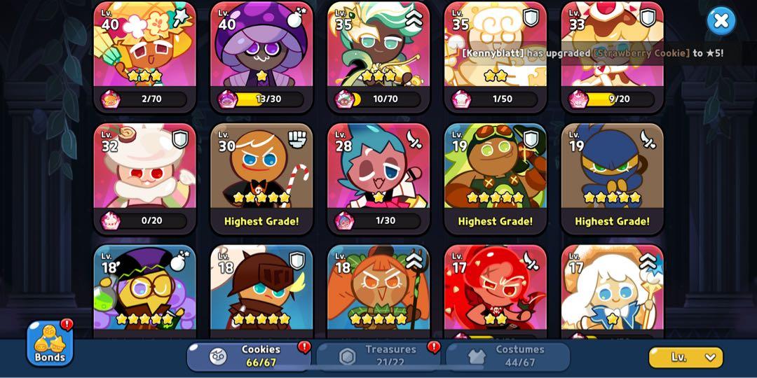 Cookie Run Kingdom stacked account, Video Gaming, Gaming Accessories ...