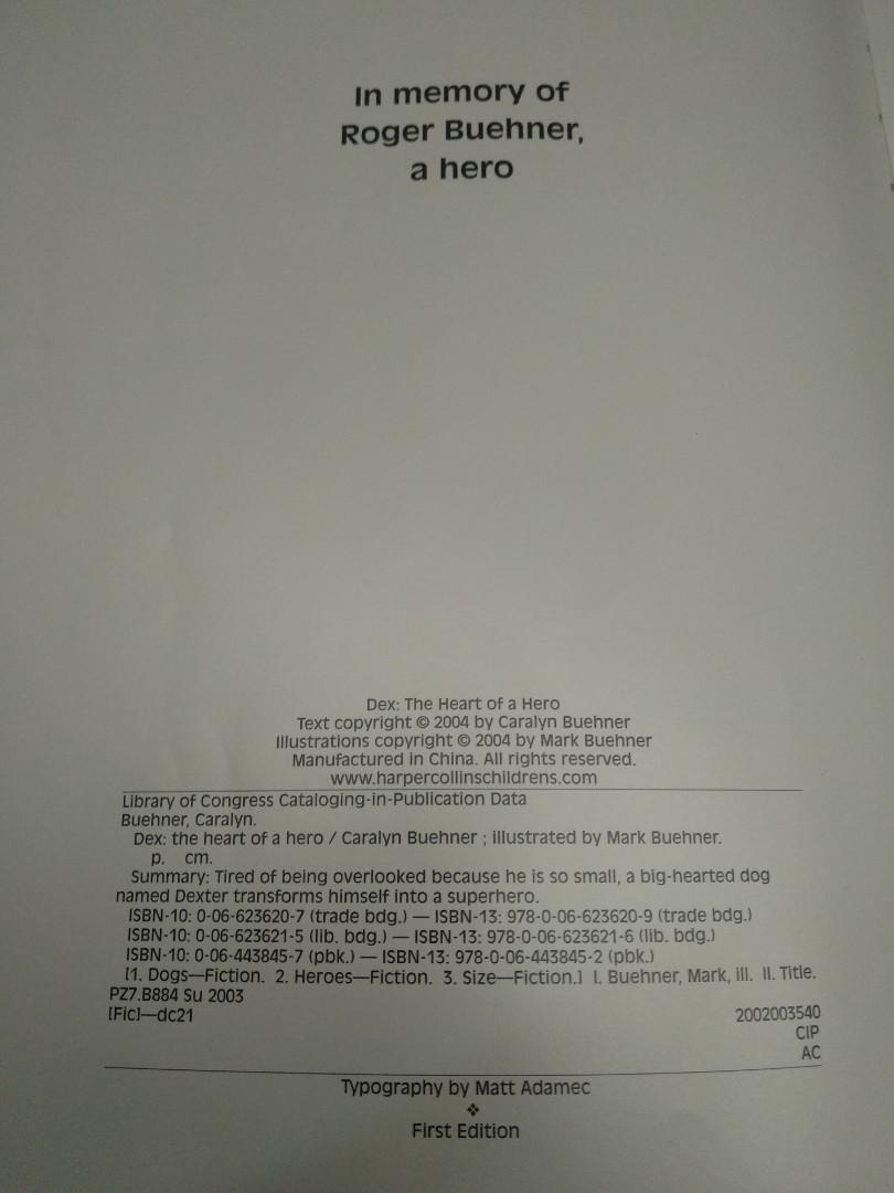 DEX The Heart of a Hero, Hobbies & Toys, Books & Magazines, Children's ...