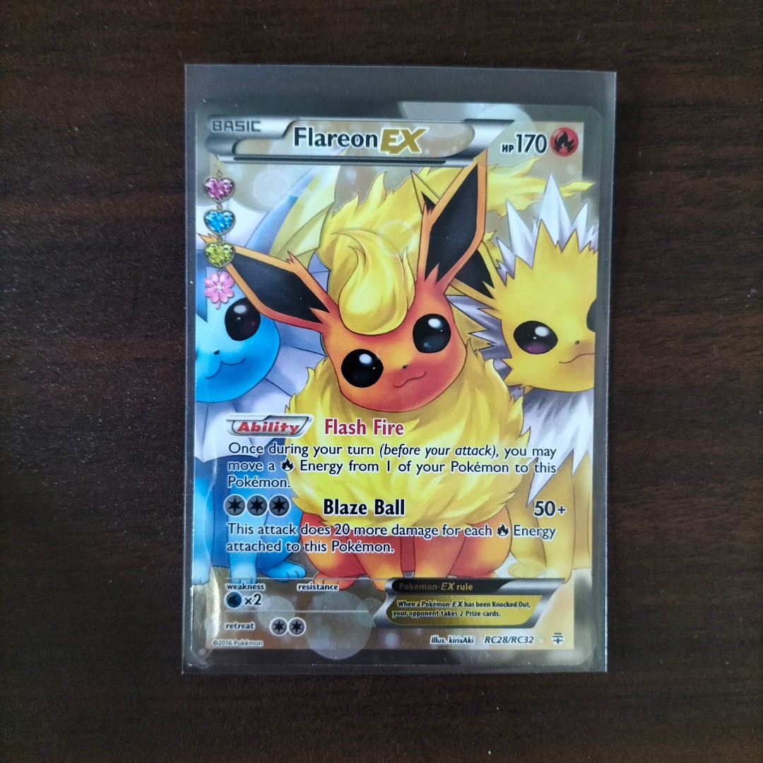 FLAREON EX FULL ART RADIANT COLLECTION NEAR MINT POKEMON TCG CARDS NOT ...
