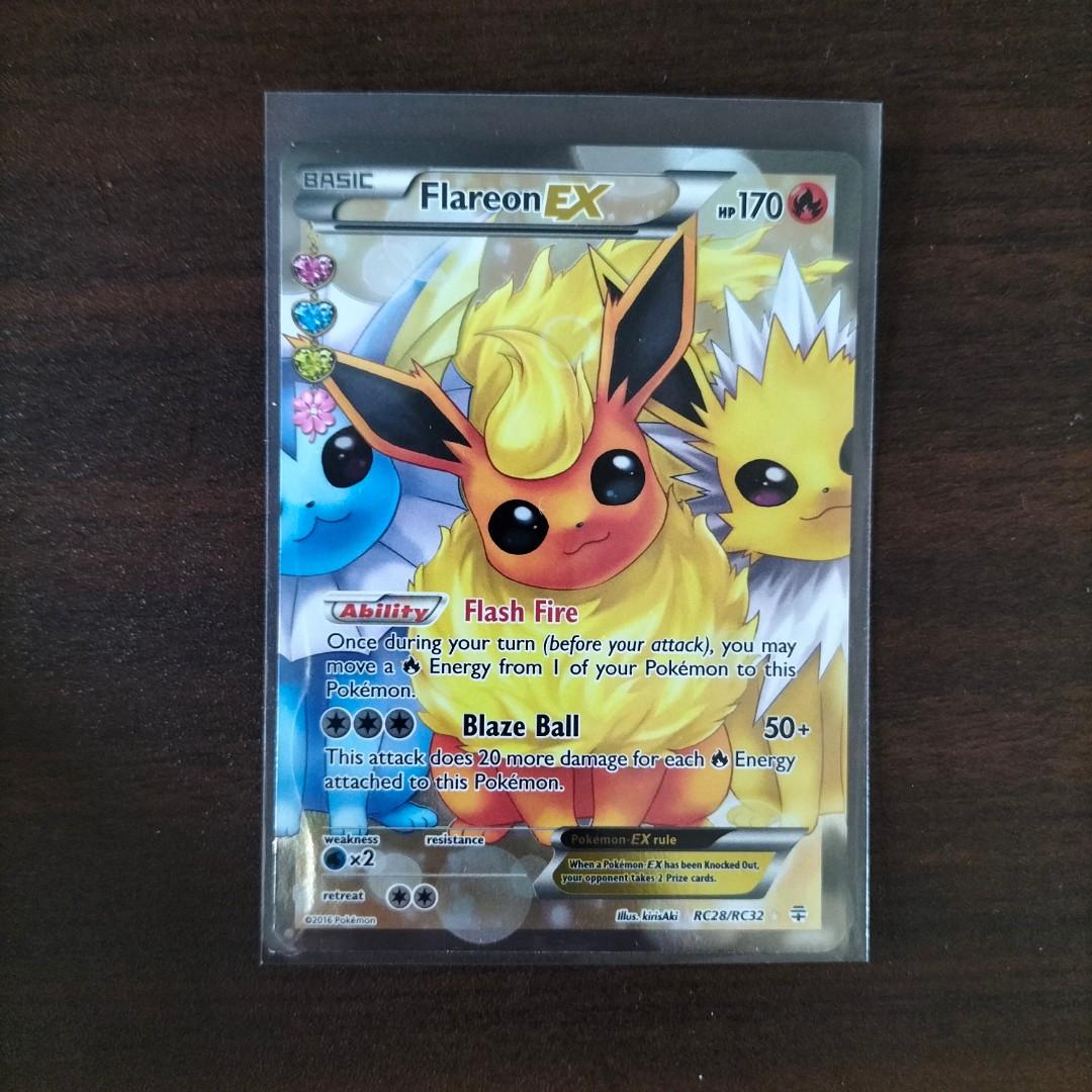 FLAREON EX FULL ART RADIANT COLLECTION NEAR MINT POKEMON TCG CARDS NOT ...