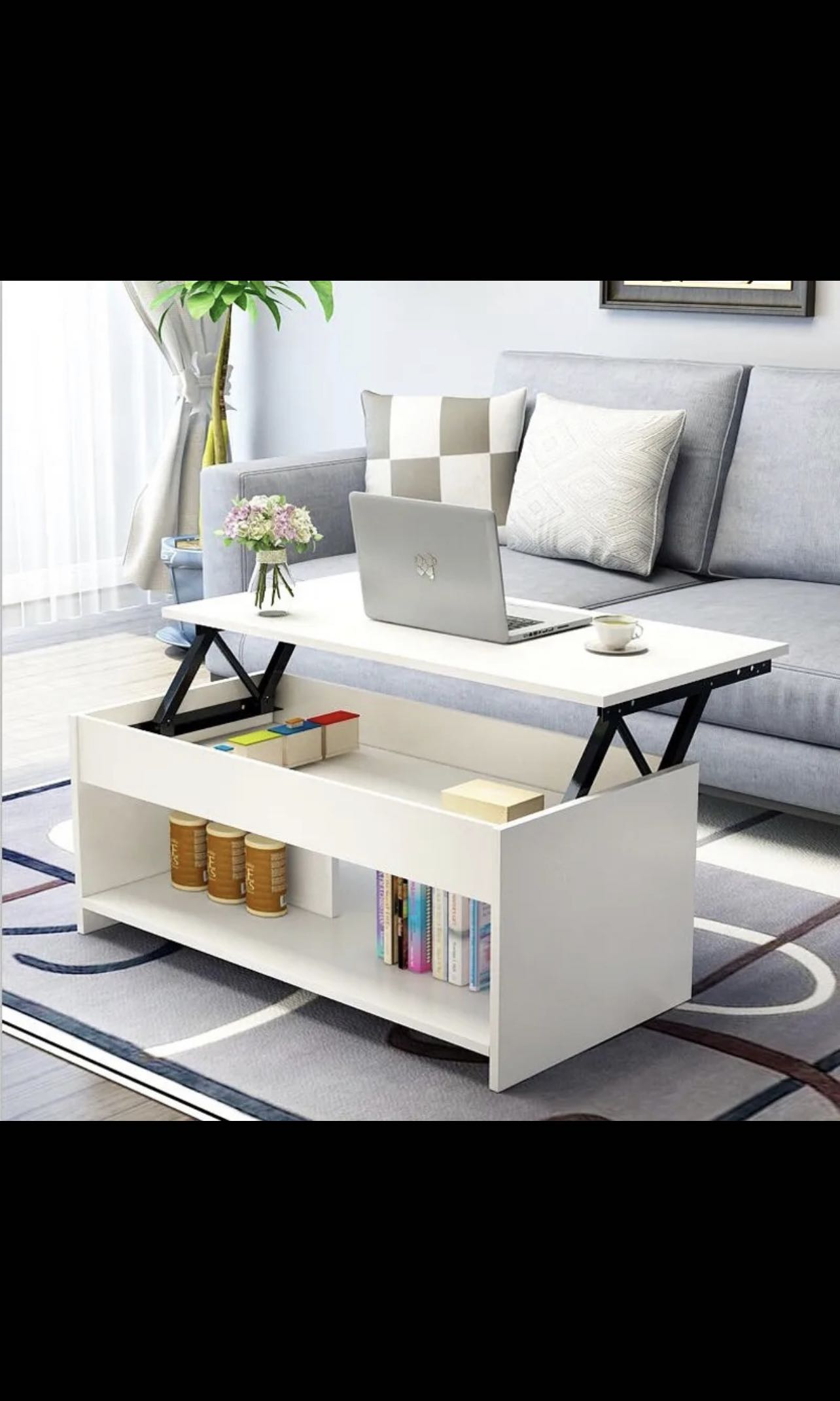 Foldable coffee table with storage, Furniture & Home Living, Furniture ...