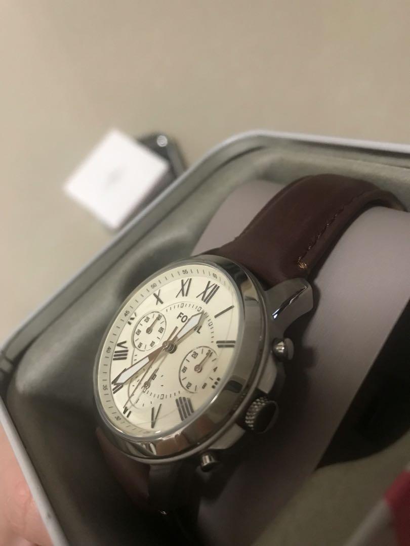 Fossil leather Watch FS4839, Men's Fashion, Watches & Accessories ...