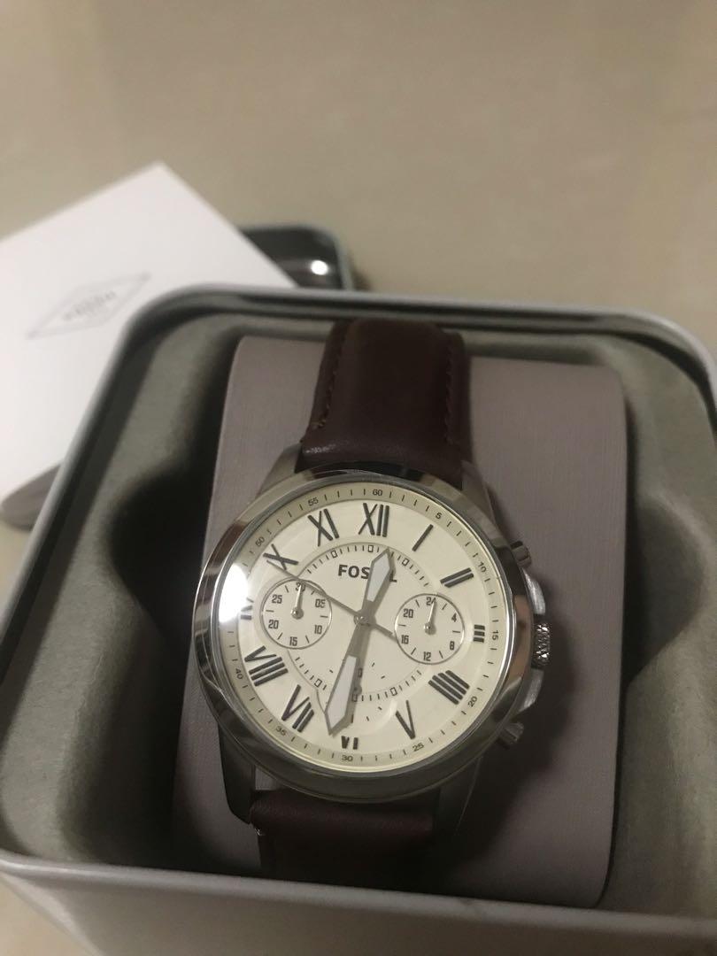 Fossil leather Watch FS4839, Men's Fashion, Watches & Accessories ...