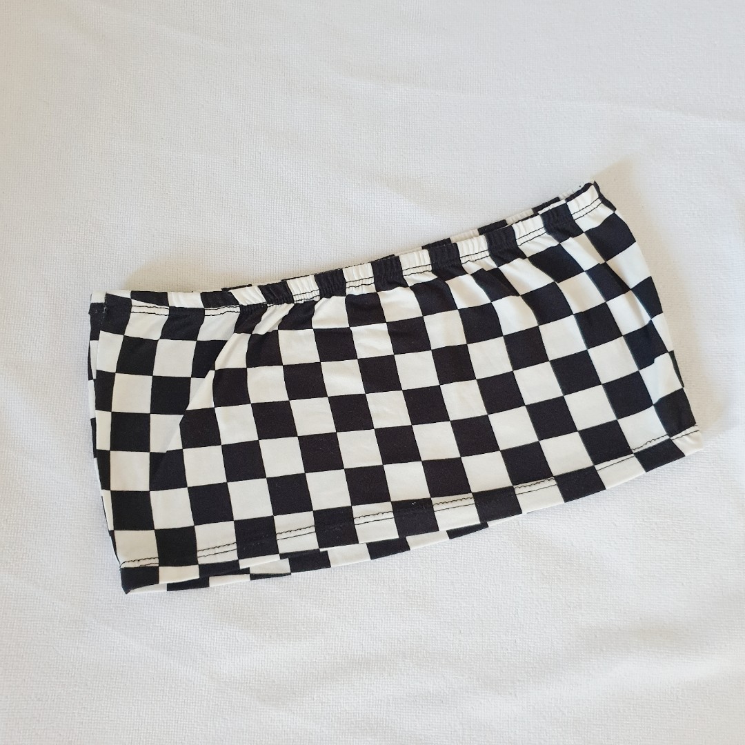 [FREEBIE] Checkered Tube Top, Women's Fashion, Tops, Sleeveless on ...