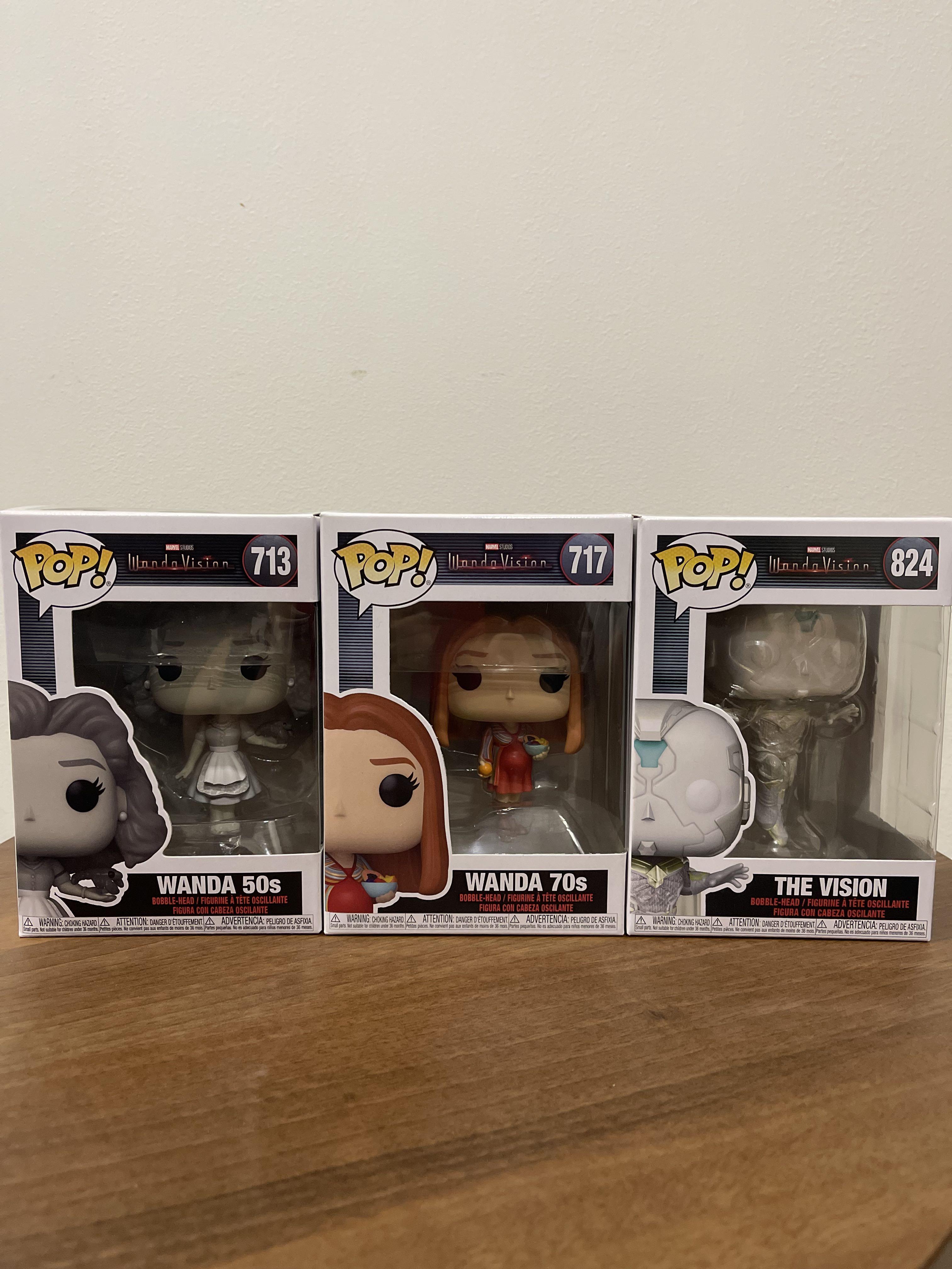 Funko Pop Marvel: Wanda 50s, Wanda 70s Scarlet Witch and The Vision ...