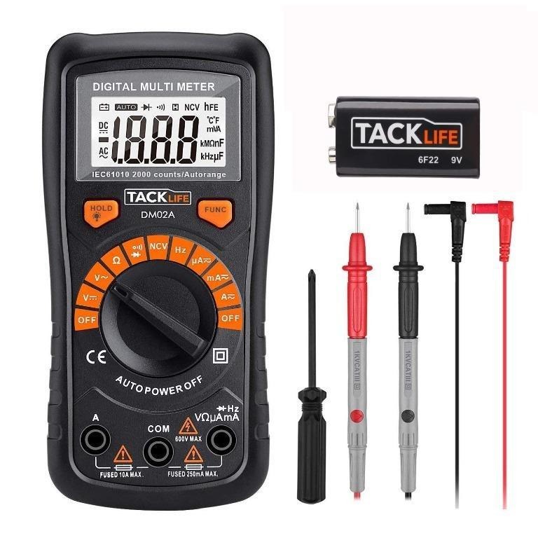 H3082 Tacklife DM02A Classic Digital Multimeter 2000 Counts Auto ...