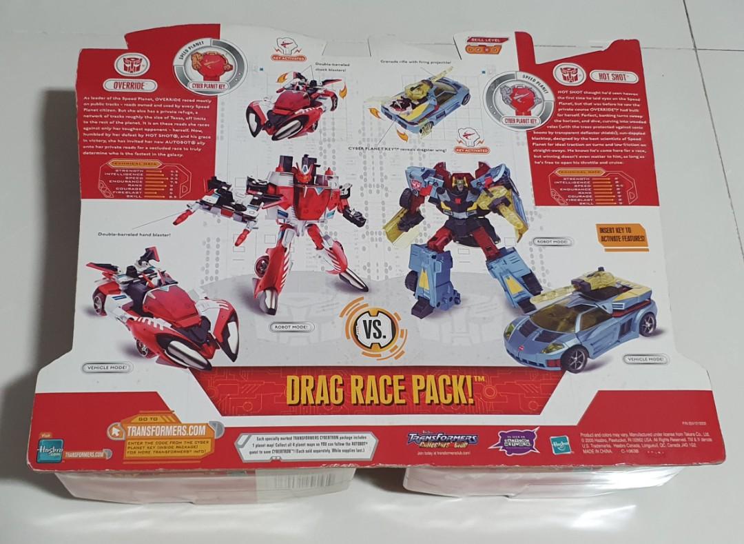 Transformers Cybertron Drag Race Pack ( Hotshot & Override ), Hobbies ...