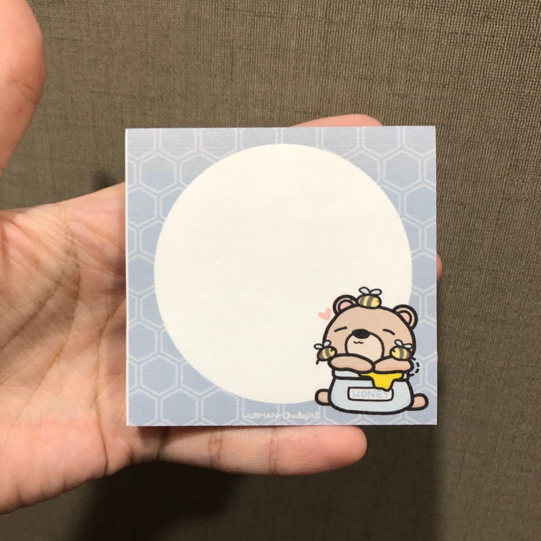 Hubman Chubgirl Bees and Bears Post it Pad/Memo Pad, Hobbies & Toys ...