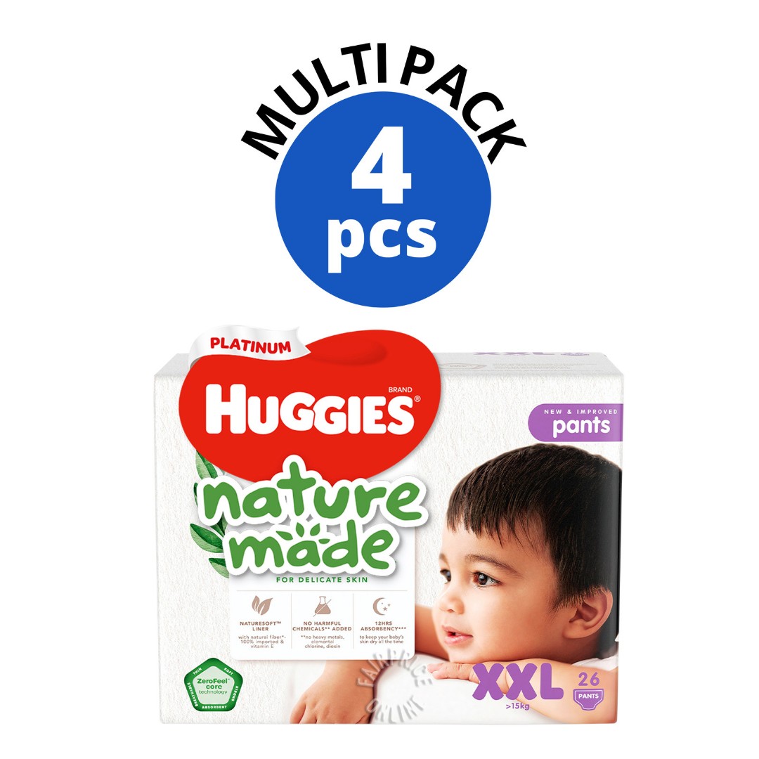 Huggies Nature Made XXL (4x Packs), Babies & Kids, Bathing & Changing ...