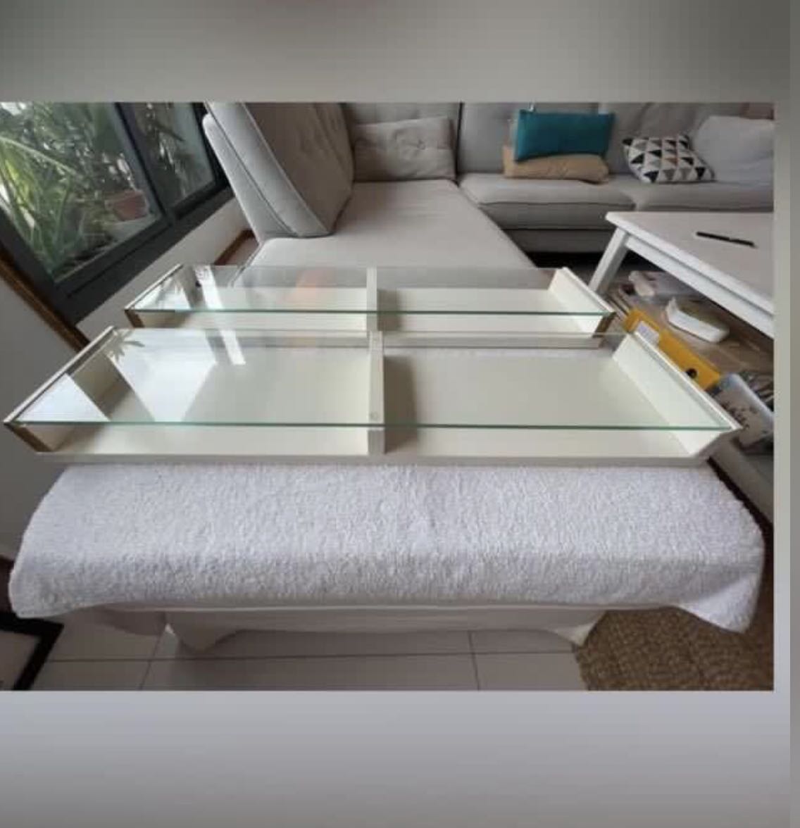 Ikea Malm glass top shelf, Furniture & Home Living, Furniture, Tables ...