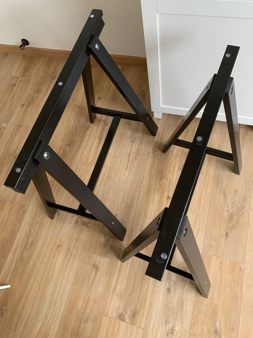 Ikea ODDVALD Trestle in Black, Furniture & Home Living, Furniture ...