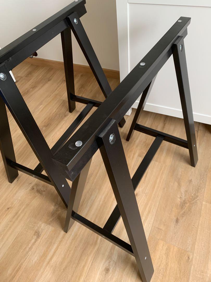 Ikea ODDVALD Trestle in Black, Furniture & Home Living, Furniture ...