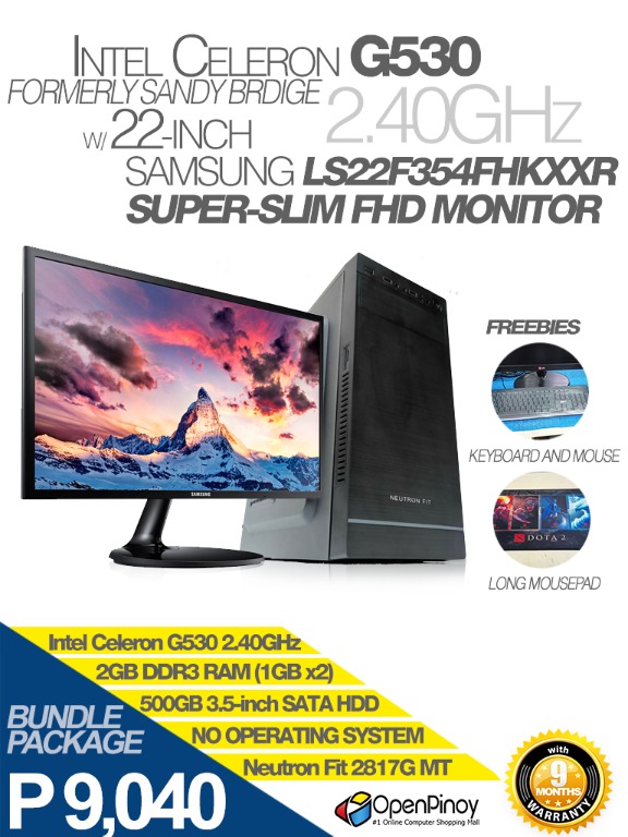 Intel Celeron G530 2.40GHz Desktop (Neutron Fit) with 21.5-inch SLIM ...