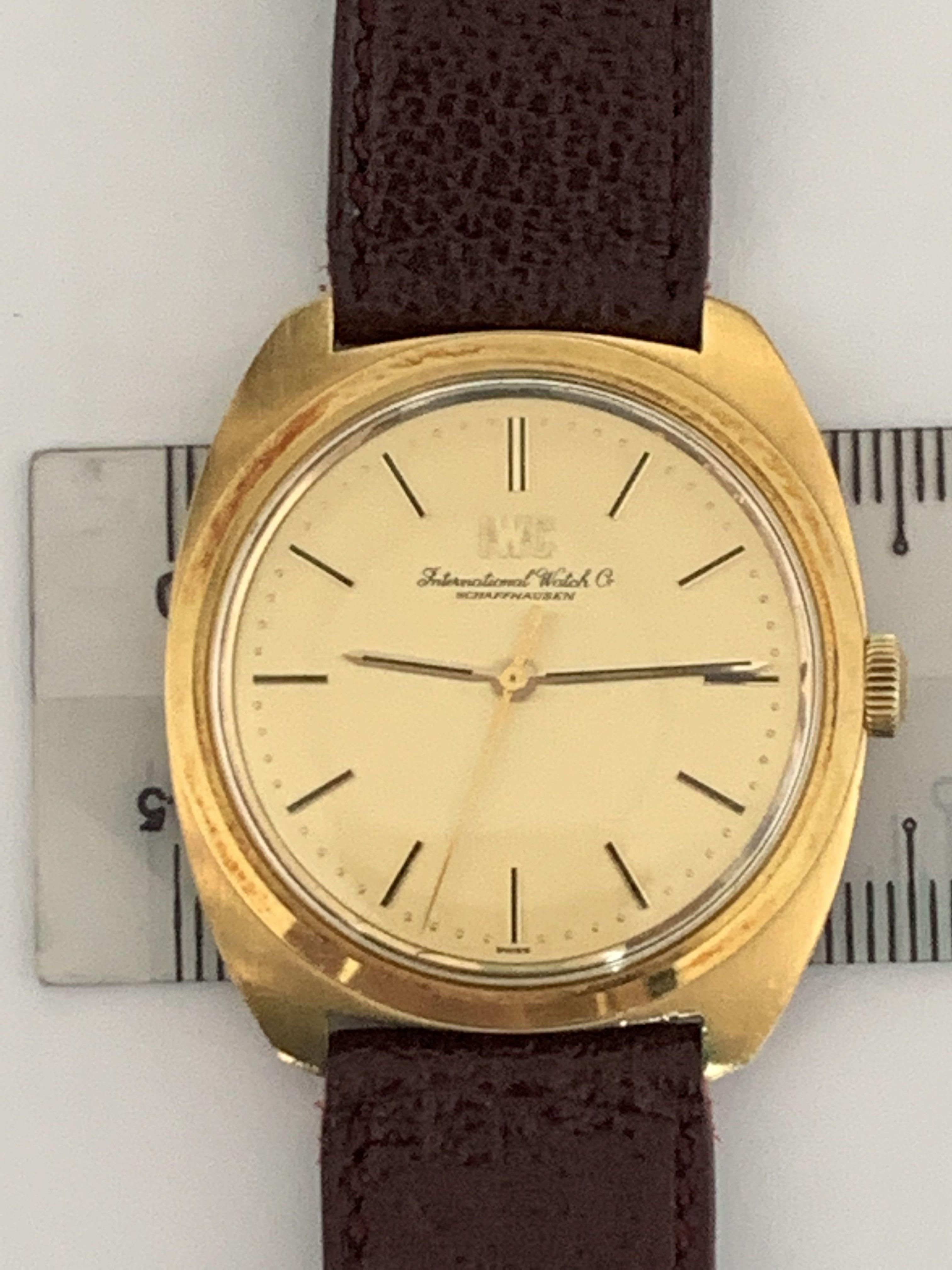 IWC Vintage Solid Gold Vintage Linen Dial, Luxury, Watches on Carousell