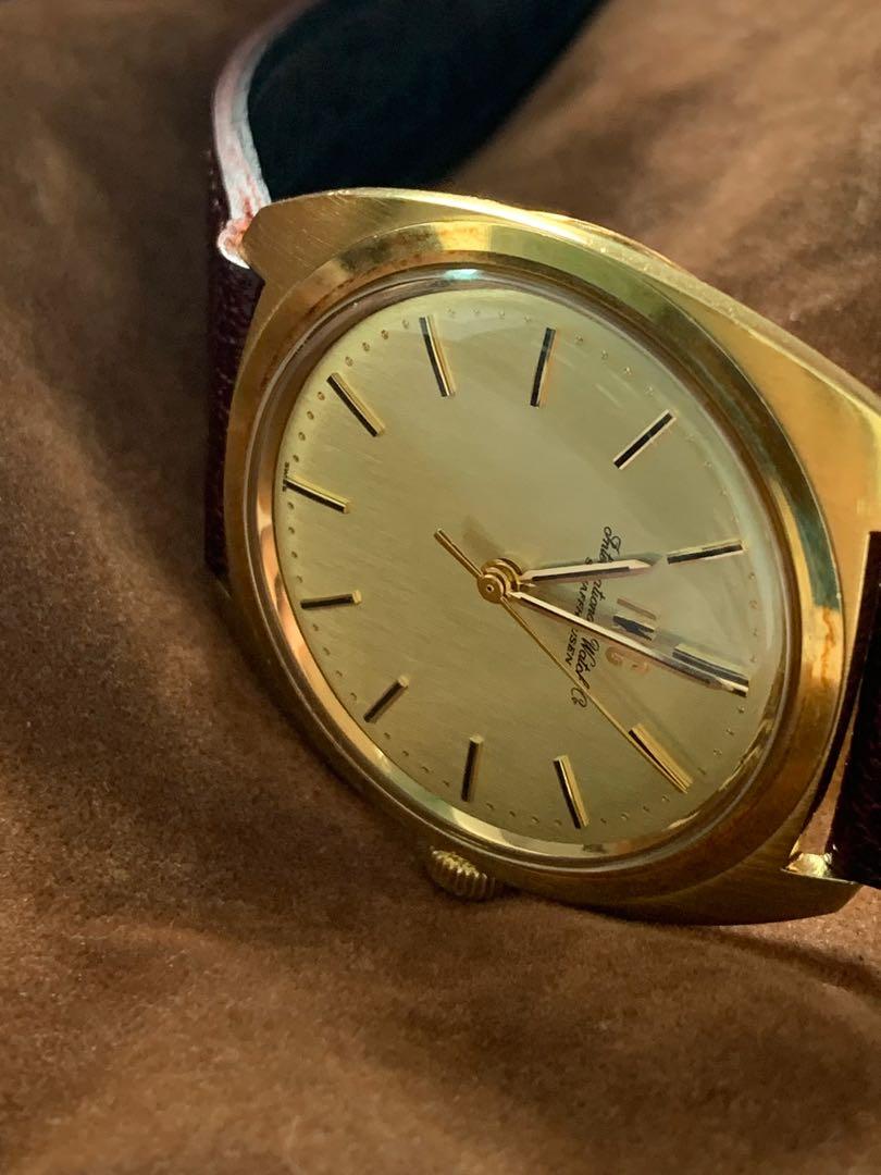 IWC Vintage Solid Gold Vintage Linen Dial, Luxury, Watches on Carousell