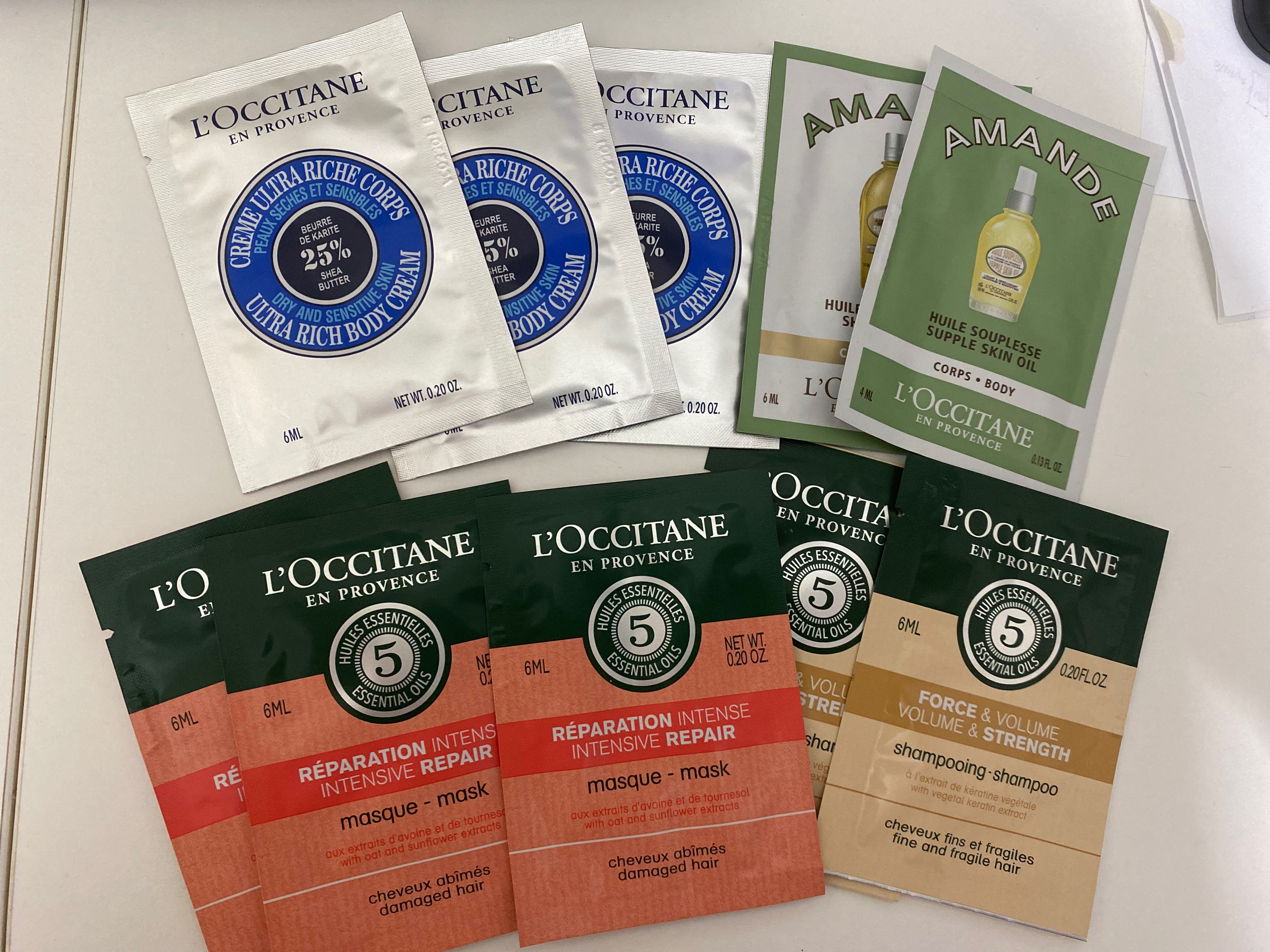 L’occitane Masque ,shampoo and body wash - sachets, Beauty & Personal ...