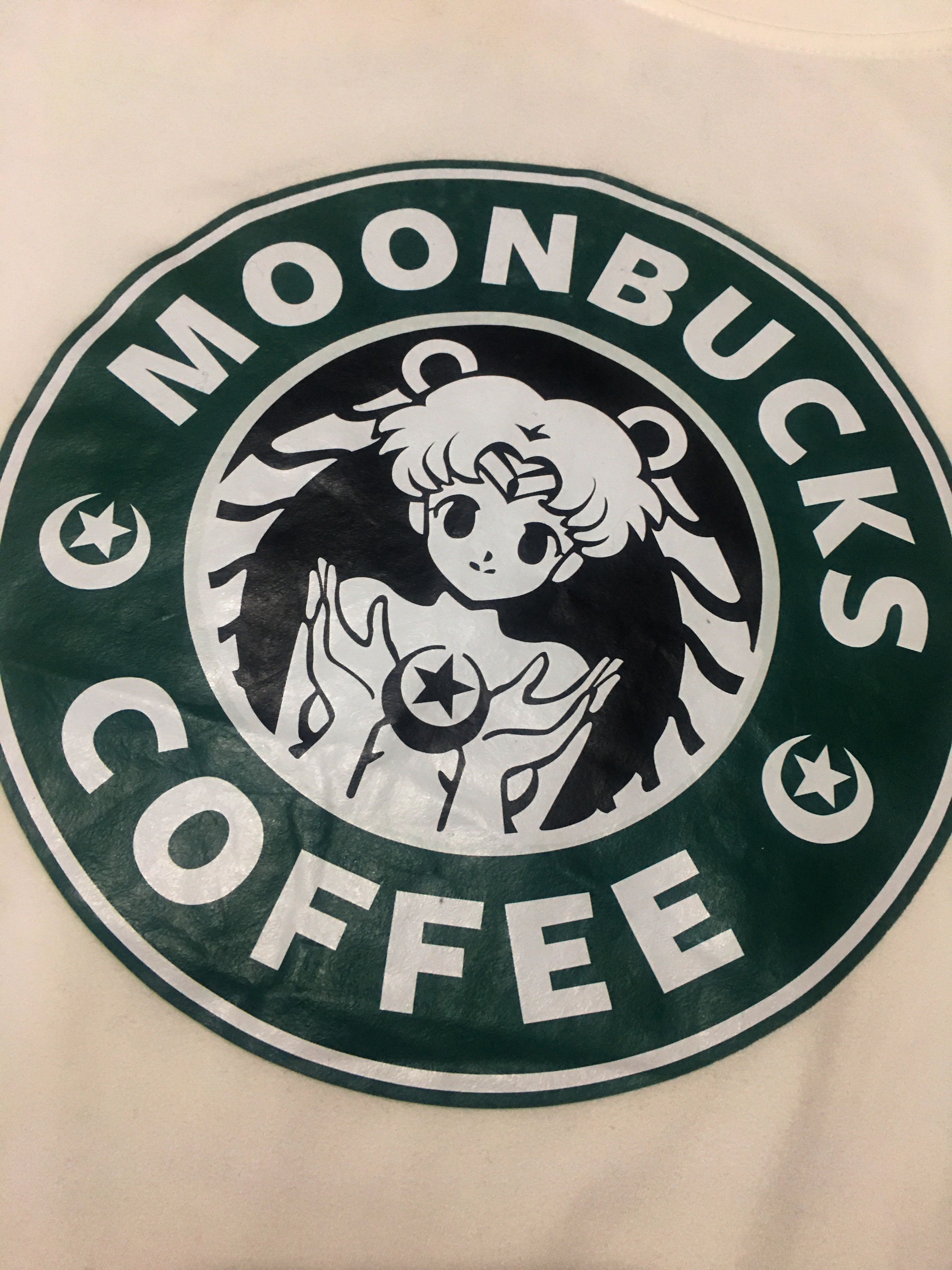 MoonBucks Coffee “SailorMoon” white tee, Women's Fashion, Tops, Shirts ...