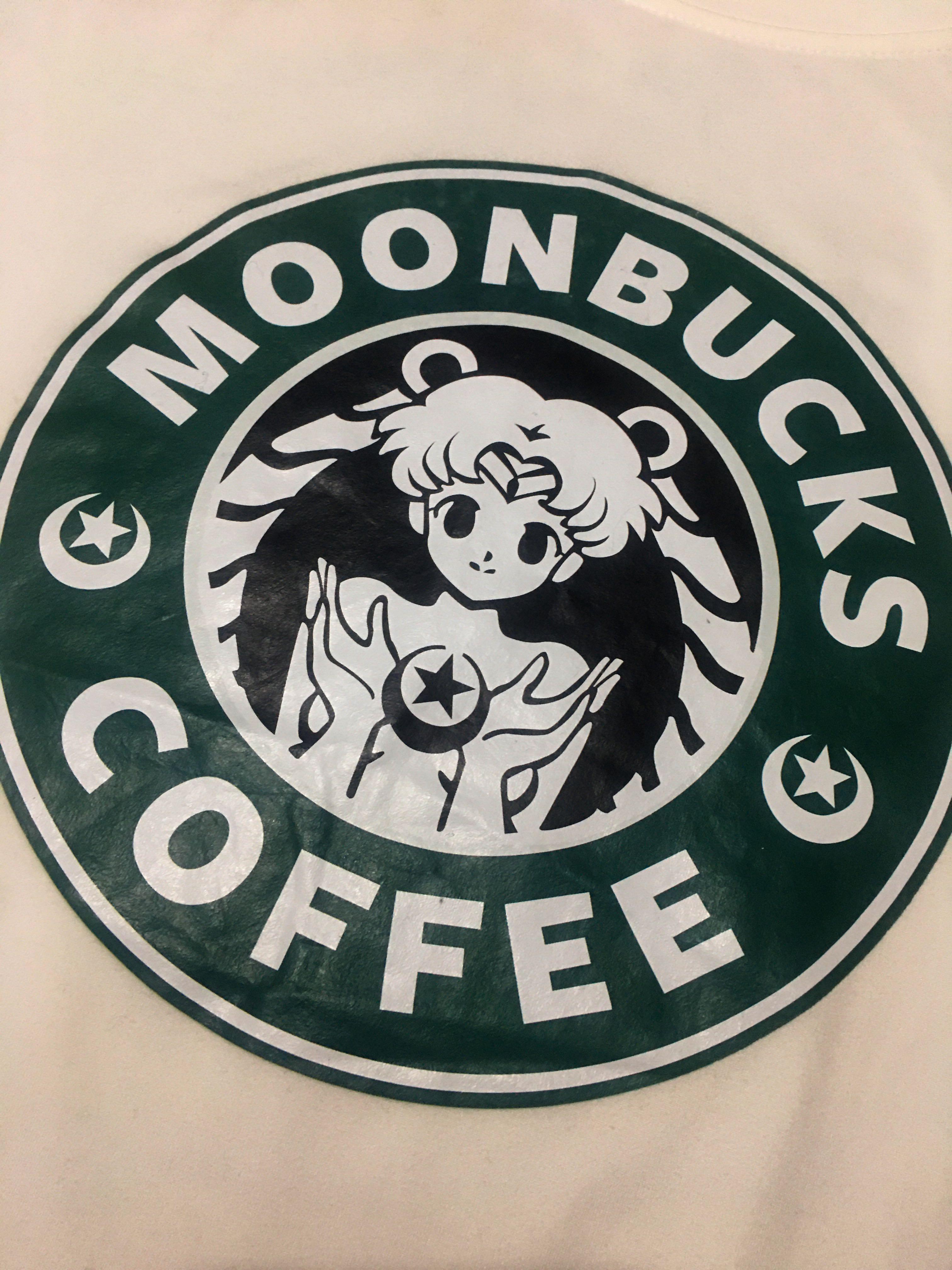 MoonBucks Coffee “SailorMoon” white tee, Women's Fashion, Tops, Shirts ...