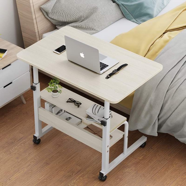MOVEABLE COMPUTER TABLE WITH BOTTOM SHELF, Furniture & Home Living ...