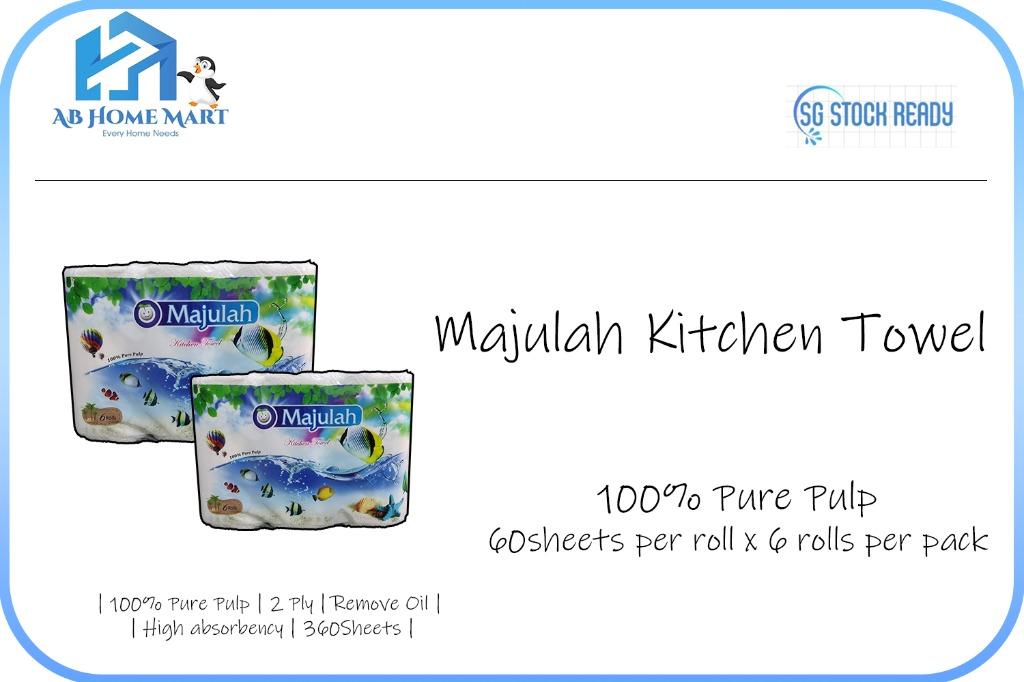 [SG STOCK] Majulah Kitchen Towel | Kitchen Paper Roll - 6 Roll / pkt x ...