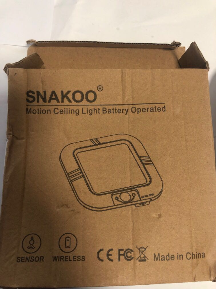 SNAKOO Motion Ceiling Light Battery Operated, Furniture & Home Living ...