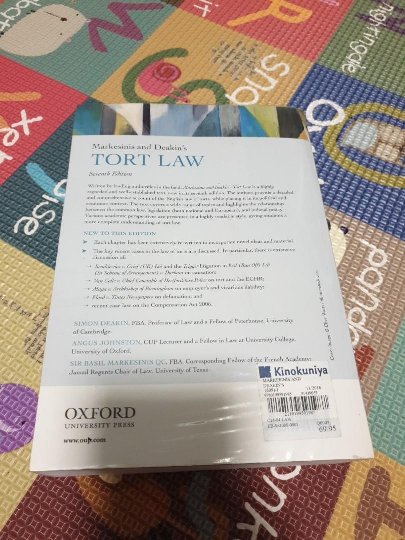 Tort Law Textbook, Hobbies & Toys, Books & Magazines, Textbooks on ...