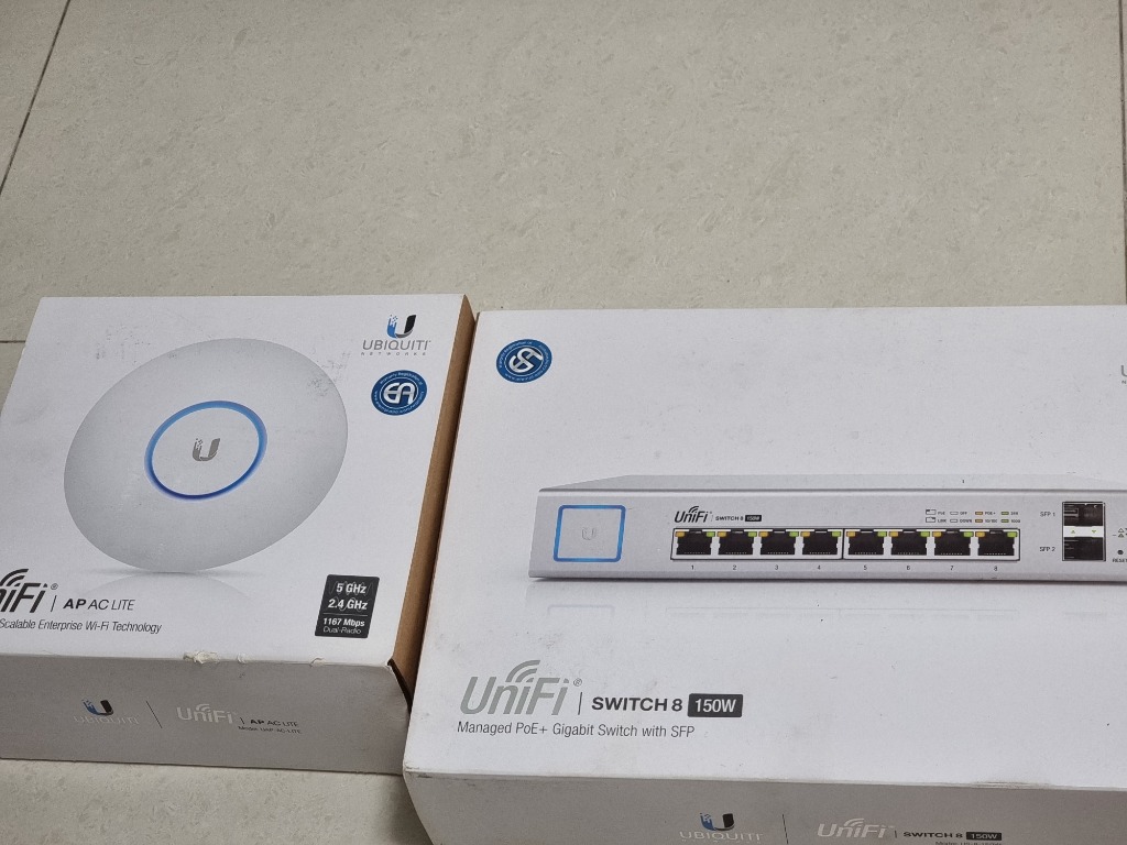 UBIQUITI UNIFI AP AND POE SWITCH (USED), Computers & Tech, Parts ...
