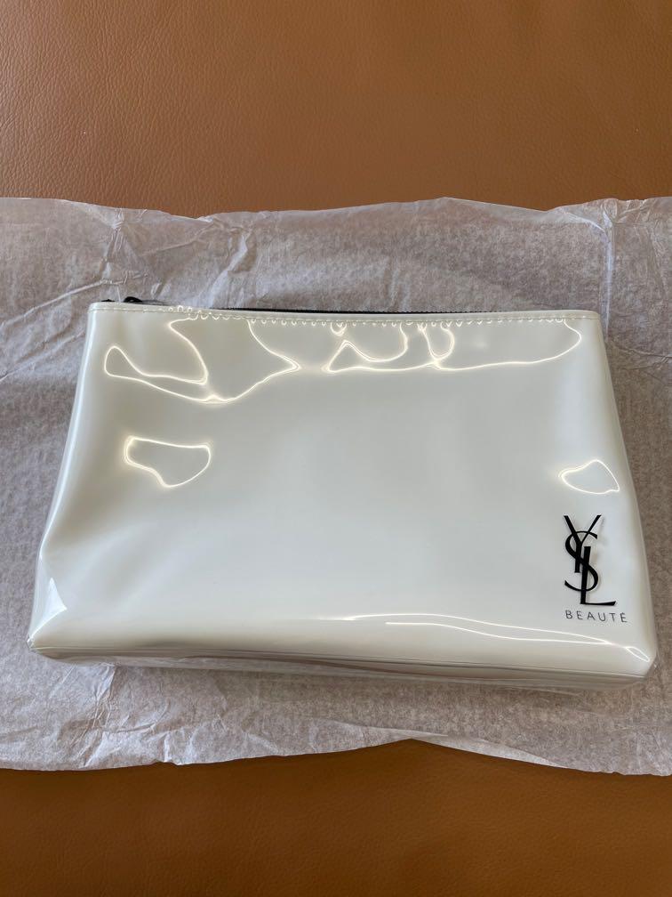 YSL white beauty pouch, Women's Fashion, Bags & Wallets, Purses ...