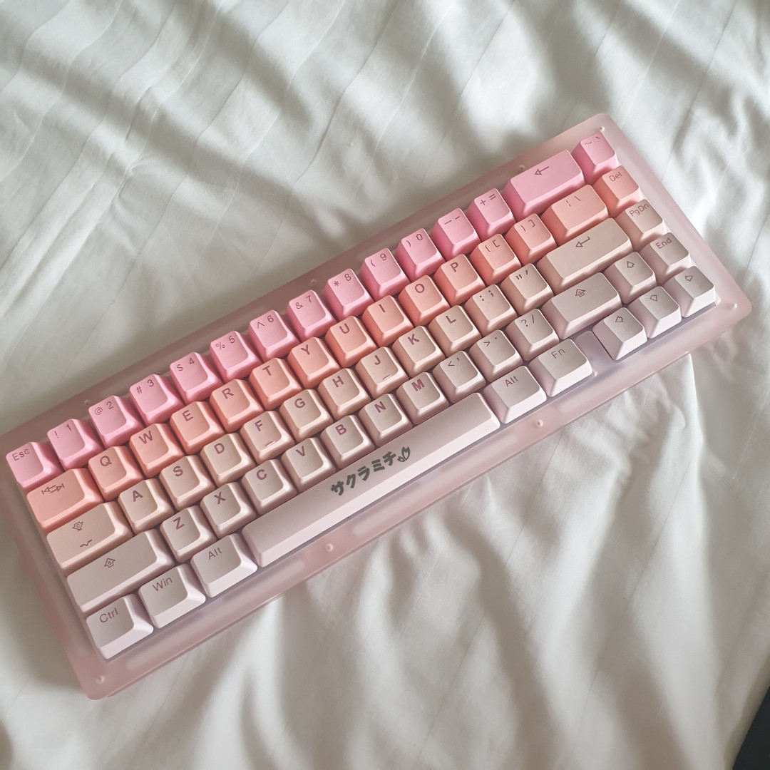 akko acr67 pink wired acrylic mechanical keyboard Full build | taihao ...