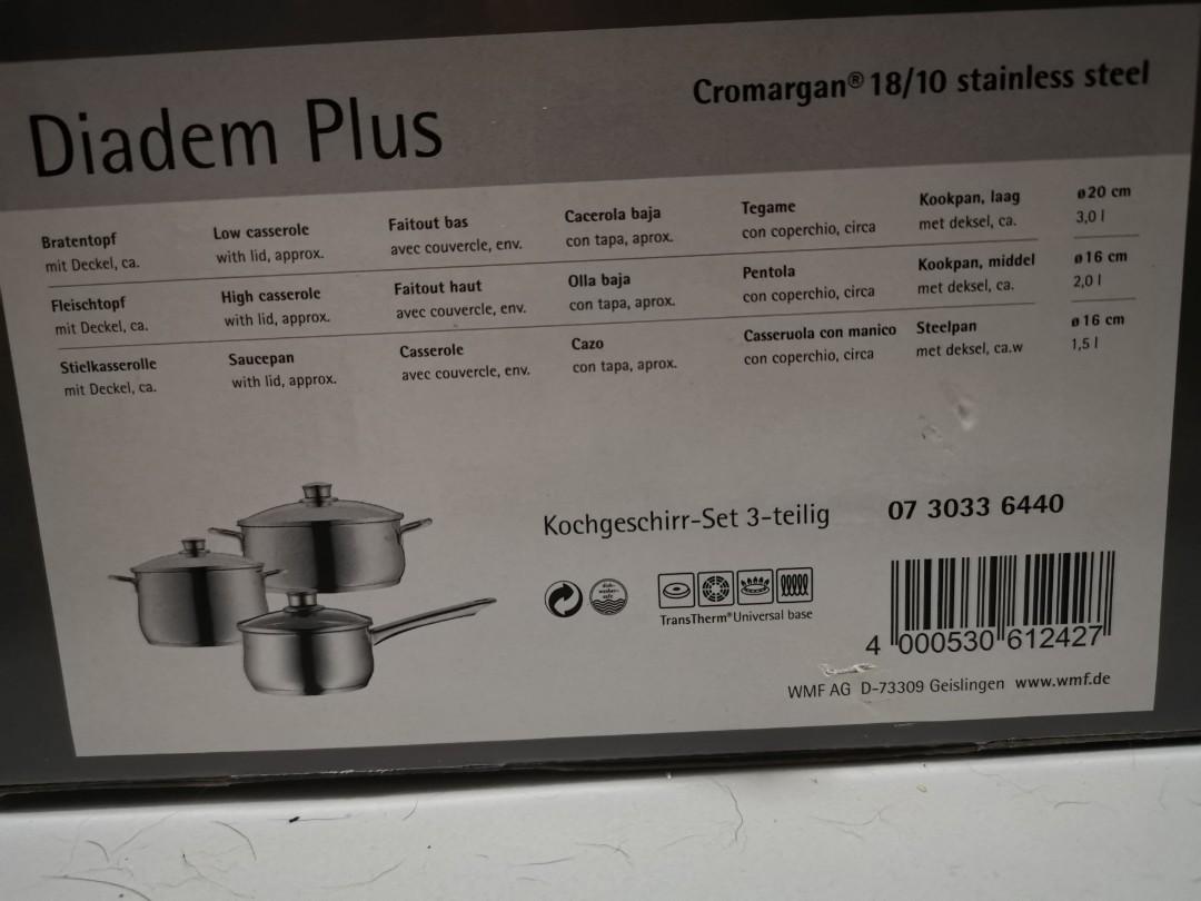 Brand new wmf cromargan 18/10 stainless steel 3 pots, Furniture & Home ...